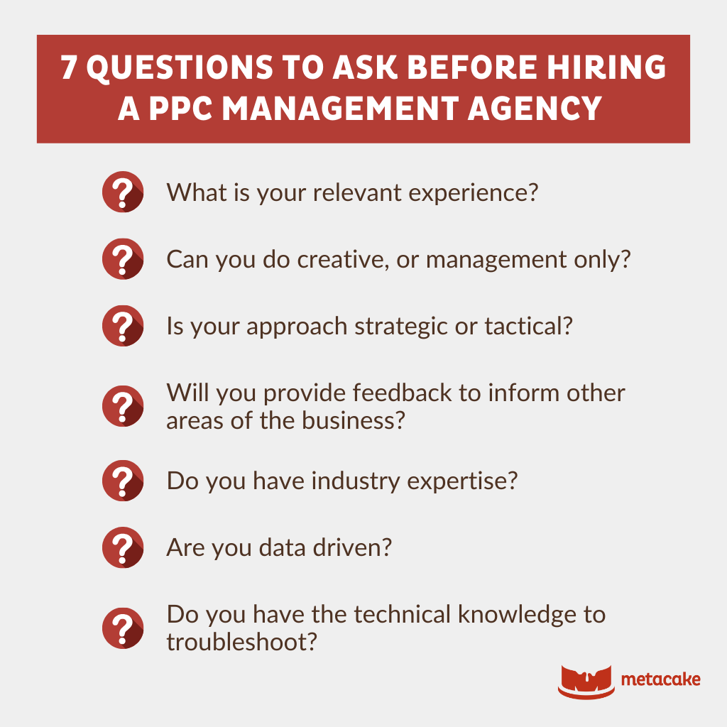7 Questions To Ask Before Hiring a PPC Management Company | Metacake ...